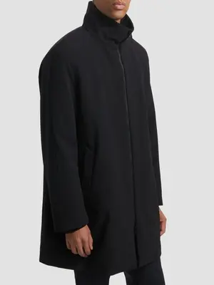 Giorgio Armani Long Wool Zip-up Jacket