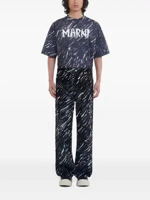 Marni Flocked Wide-leg Jeans