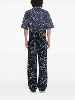 Marni Flocked Wide-leg Jeans