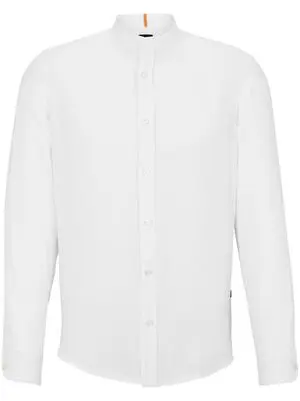BOSS Mandarin-collar Linen Shirt