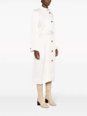 10 CORSO COMO Double-breasted Belted Satin Coat - White