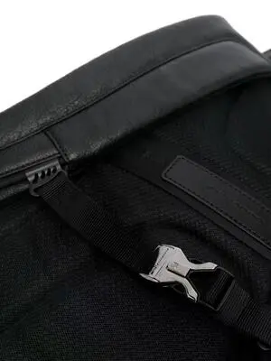PIQUADRO Leather Laptop Backpack - Black