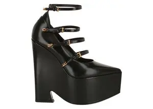 Versace Tempest Buckle Platform Pumps - Black