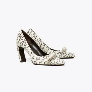 Tory Burch Pierced Pump - Black / White Roccia / Silver