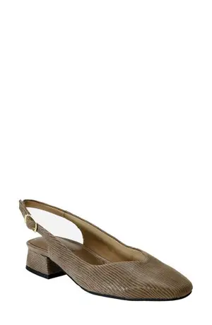 DAVID TATE Sugar Slingback Pumps - Taupe Mini Lizard