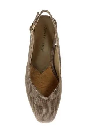 DAVID TATE Sugar Slingback Pumps - Taupe Mini Lizard
