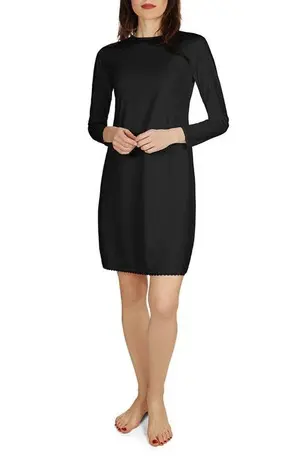 MEMOI Bonded Long Sleeve Slip - Black