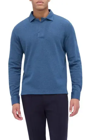 Bugatchi Long Sleeve Cotton Blend Polo