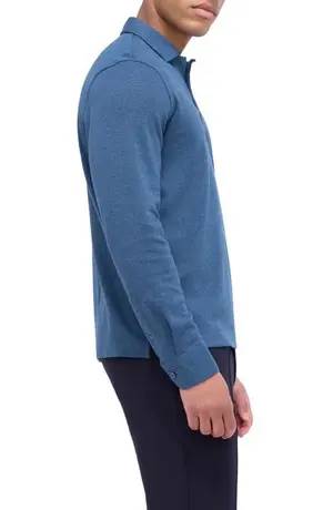 Bugatchi Long Sleeve Cotton Blend Polo