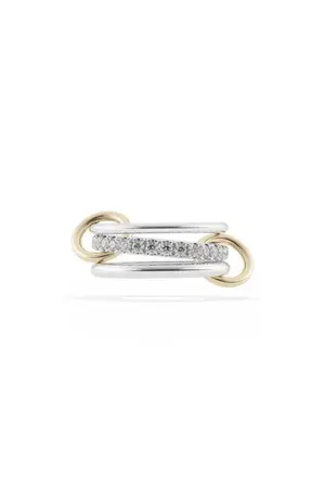 SPINELLI KILCOLLIN Petunia Diamond Link Ring Silver/gold/pave