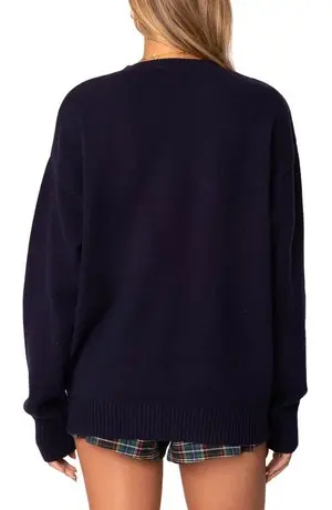 EDIKTED 76 Sweater - Navy