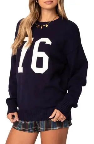 EDIKTED 76 Sweater - Navy