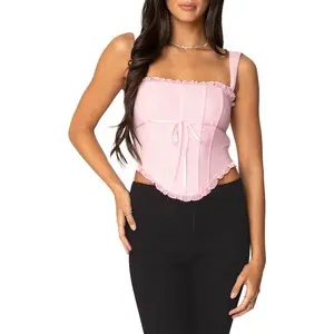 EDIKTED Coquette Mesh Corset Top