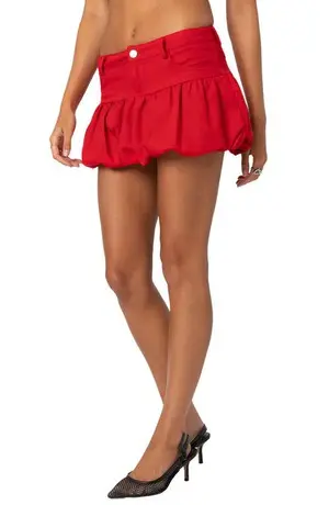 EDIKTED Bubble Denim Miniskirt