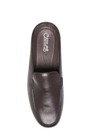 CARLOS BY CARLOS SANTANA Planeo Leather Slides - Dark Chocolate