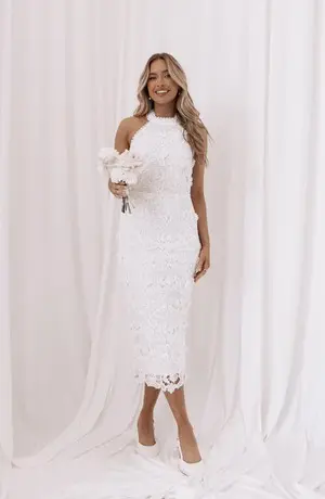 PETAL & PUP Adaln Lace Midi Dress