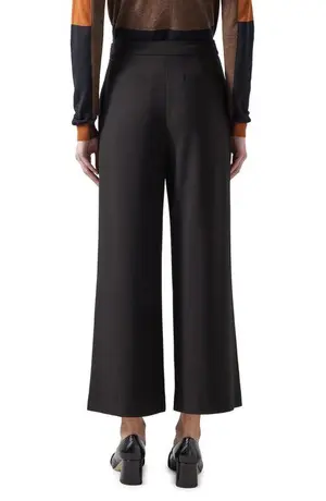 LK BENNETT Eva Pleated Crop Wide Leg Pants