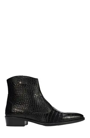 CARLOS BY CARLOS SANTANA Zappa Cowboy Boots - Black Croco