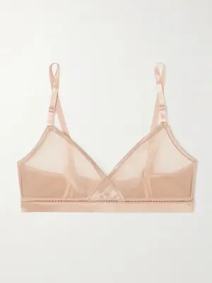 ERES Diva Satin-trimmed Stretch-tulle Soft-cup Triangle Bra - Pink