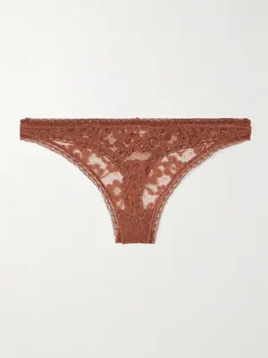 ERES Marguerite Prairie Stretch-corded Lace Briefs - Brown