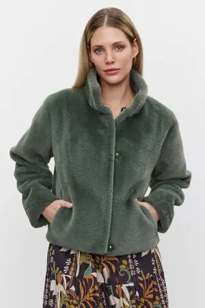 Velvet By Graham & Spencer Velvet By Graham & Spencer Sheena Faux Fur Jacket - Neutral