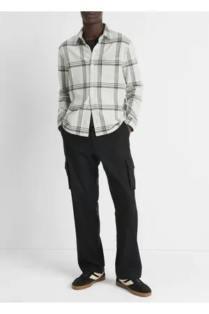 Vince Plaid Cotton-Blend Shirt Jacket - Grey