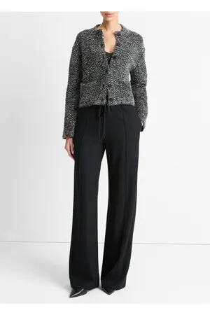Vince Wool-blend Drawstring Pant - Black