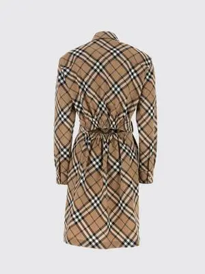 Burberry Check Wool Blend Shirt Dress