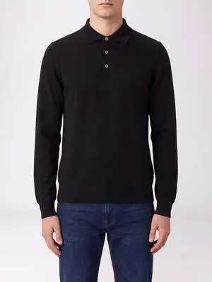 Brunello Cucinelli Long-sleeved Knit Polo Shirt In Pure Cotton With Ribbed Collar