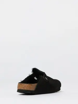 BIRKENSTOCK Suede Clogs With Buckle Detail - Black