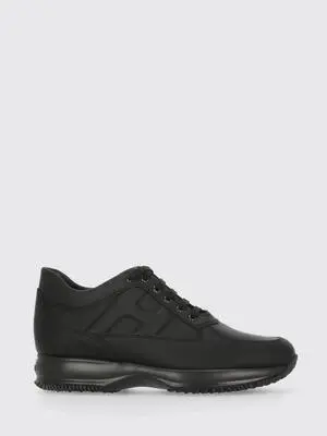 Hogan Hogan Interactive Low-Top Calfskin Sneakers With H Logo Black