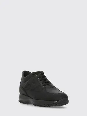 Hogan Interactive Low-top Calfskin Sneakers With H Logo - Black