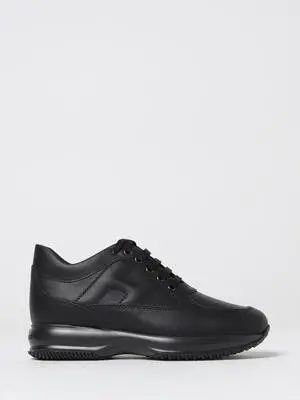 Hogan Interactive Low-top Calfskin Sneakers With H Logo - Black