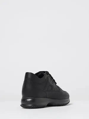 Hogan Interactive Low-top Calfskin Sneakers With H Logo - Black