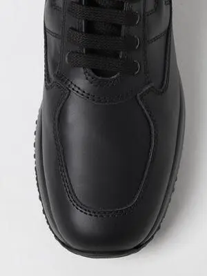 Hogan Interactive Low-top Calfskin Sneakers With H Logo - Black
