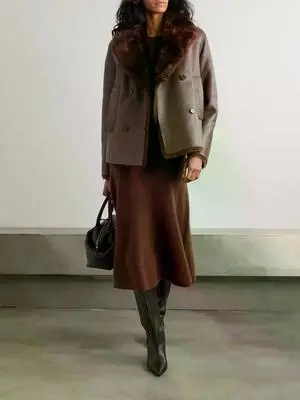 JOSEPH Calla Double-breasted Shearling Coat