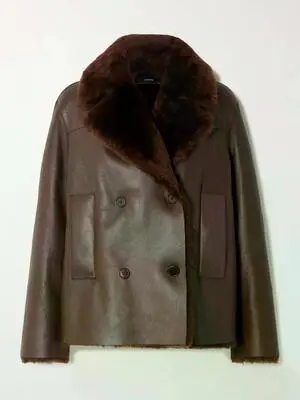 JOSEPH Calla Double-breasted Shearling Coat