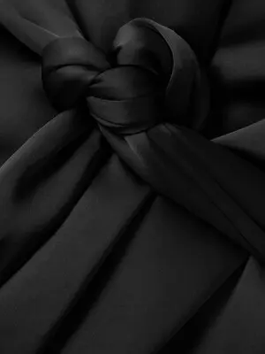 Another Tomorrow Belted Padded Satin Jacket