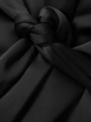 Another Tomorrow Belted Padded Satin Jacket