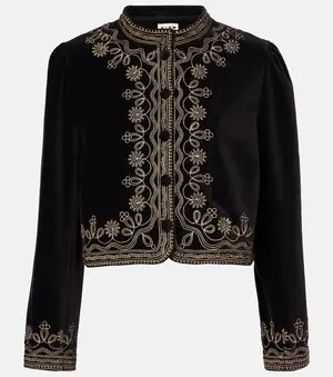 RIXO Denver Embroidered Cotton Jacket