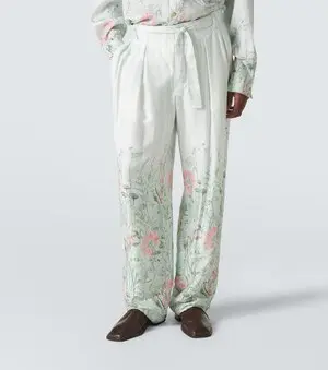 King & Tuckfield Grant Floral Wide-leg Pants