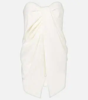 Tove Tuiren Draped Linen And Cotton-blend Top - White