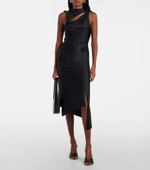 Coperni Floral-appliqué Asymmetric Top - Black
