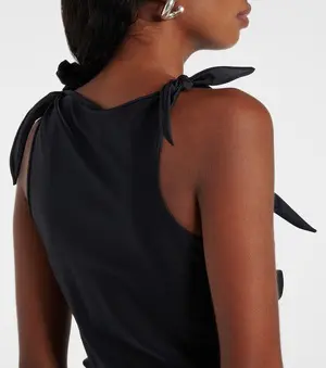 Coperni Floral-appliqué Asymmetric Top - Black