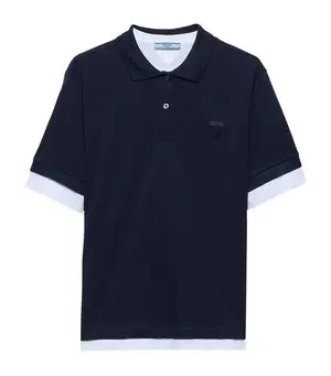 Prada Cotton Piqué Polo Shirt - Blue