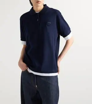 Prada Cotton Piqué Polo Shirt - Blue