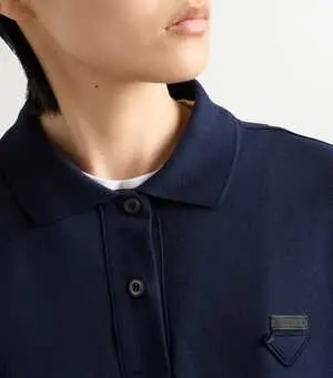 Prada Cotton Piqué Polo Shirt - Blue