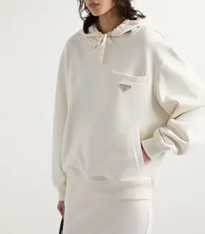 Prada Cotton Logo Hoodie