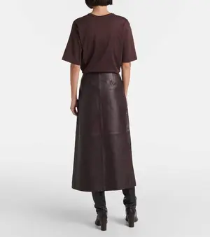 THE FRANKIE SHOP Hedi Leather Wrap Skirt