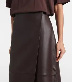 THE FRANKIE SHOP Hedi Leather Wrap Skirt